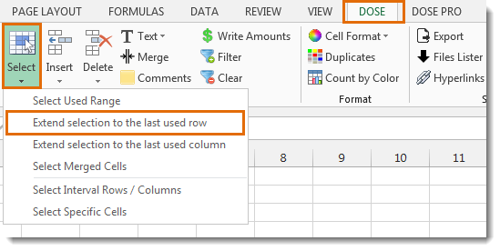 Excel Extend Selection To The Last Used Row 